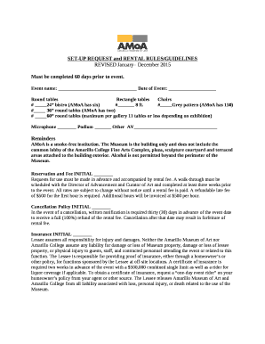 SET-UP REQUEST and RENTAL RULES/GUIDELINES Doc Template | pdfFiller