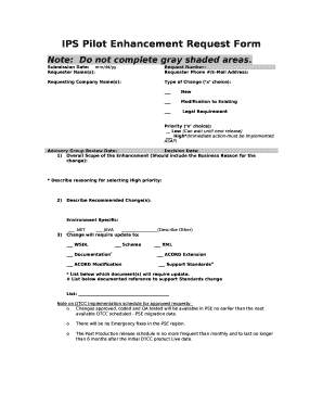IPS Pilot Enhancement Request Doc Template | pdfFiller