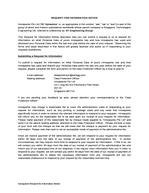 This Request for Ination Notice describes how you can submit a request to us to request for ...