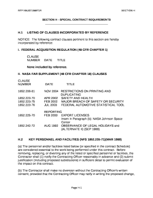 NASA FAR SUPPLEMENT (48 CFR CHAPTER 18) CLAUSES Doc Template | pdfFiller