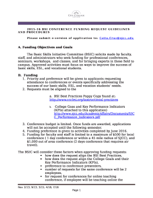 2015-16 BSI CONFERENCE FUNDING REQUEST GUIDELINES AND PROCEDURES Doc ...