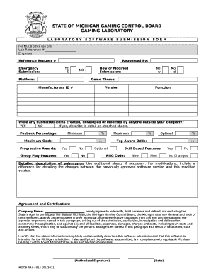STATE OF MICHIGAN GAMING CONTROL BOARD Doc Template | pdfFiller