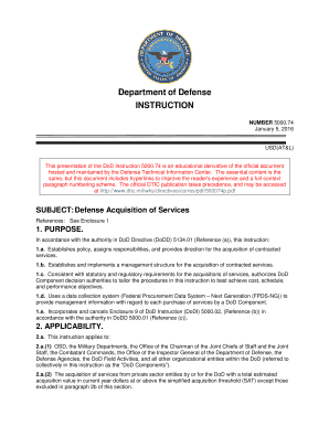 Fillable Online This presentation of the DoD Instruction 5000 Fax Email ...