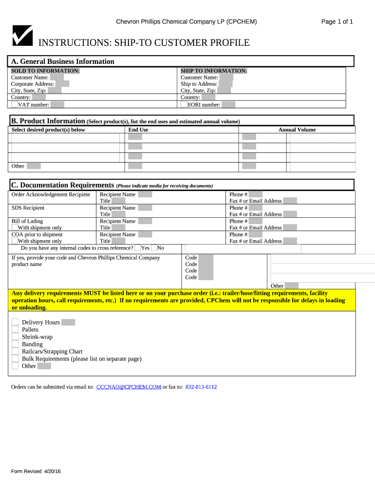 shipping profile examples Doc Template | pdfFiller