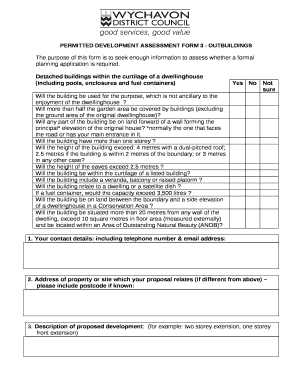 PERMITTED DEVELOPMENT ASSESSMENT 3 - OUTBUILDINGS Doc Template | pdfFiller