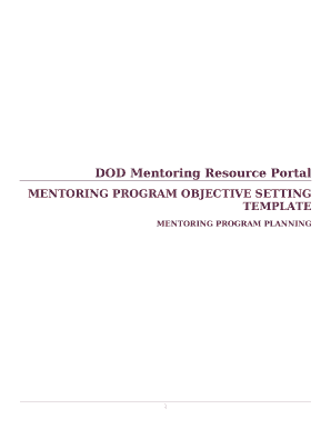 Mentoring Program objective setting template Doc Template | pdfFiller
