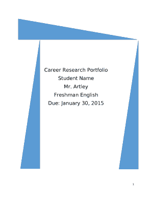 Career Research Portfolio Doc Template | pdfFiller