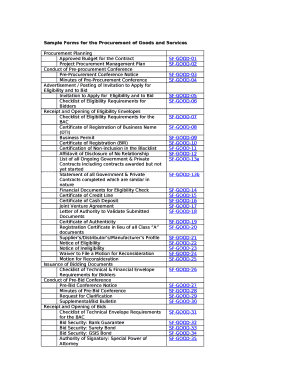 Sample s for the Procurement of Goods and Services Doc Template | pdfFiller