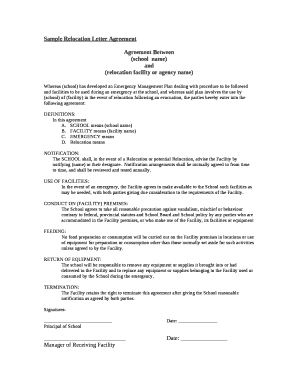 Sample Relocation Letter Agreement Doc Template | pdfFiller