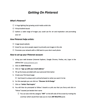 Fillable Online Getting On Pinterest Fax Email Print - pdfFiller