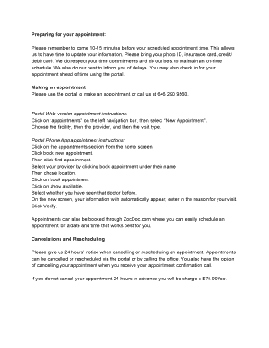 Fillable Online Preparing for your appointment: Fax Email Print - pdfFiller