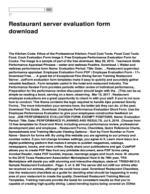 Server Evaluation Form - Fill Online, Printable, Fillable, Blank ...