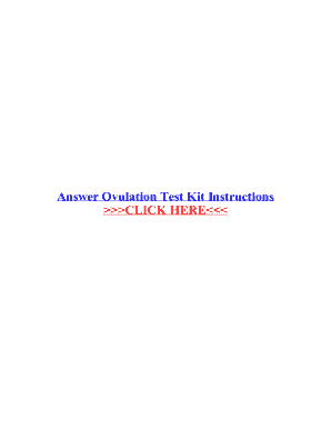 Fillable Online Answer Ovulation Test Kit Instructions Fax Email Print ...
