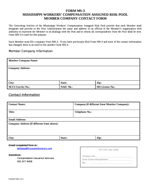 MISSISSIPPI WORKERS COMPENSATION ASSIGNED RISK POOL template Doc ...
