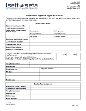 Programme Approval Application Doc Template | pdfFiller