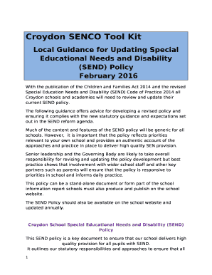 Croydon SENCO Tool Kit Doc Template | pdfFiller