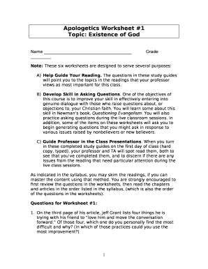 Apologetics Worksheet #1 - ibs cru Doc Template | pdfFiller