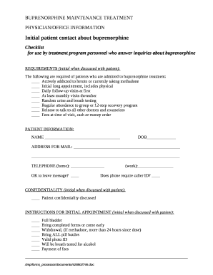 Initial patient contact about Doc Template | pdfFiller