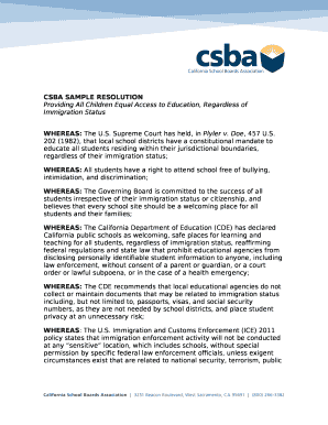 CSBA SAMPLE RESOLUTION Doc Template | pdfFiller
