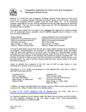 Attached is a Short-Term and Emergency Discharge General Permit Notice ...