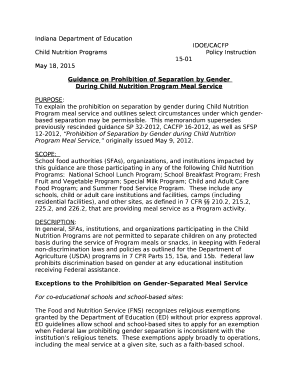 Indiana Department of EducationIDOE/CACFP Doc Template | pdfFiller