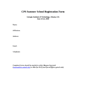 CPS Summer School Registration Doc Template | pdfFiller