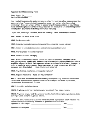 Appendix C: TMS Screening Doc Template | pdfFiller