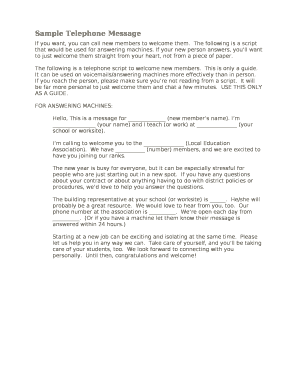 Sample Telephone Message Doc Template | pdfFiller