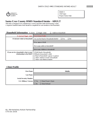 A separate Standard Intake should be completed for each member of the ...