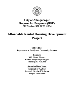 Affordable Rental Housing Development Project Doc Template | pdfFiller
