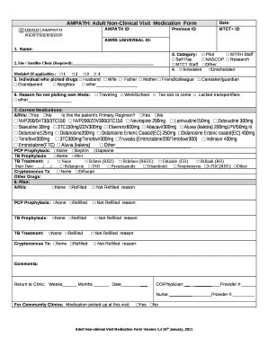AMPATH: Adult Non-Clinical VisitMedication Doc Template | pdfFiller