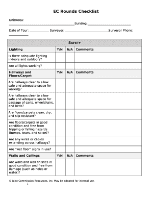EC Rounds Checklist Doc Template | pdfFiller