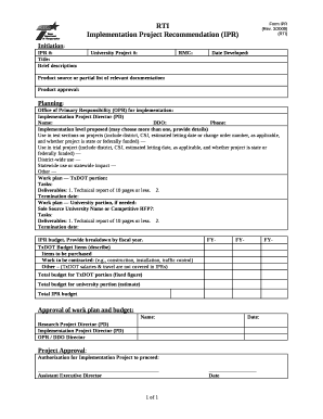 Implementation Project Recommendation (IPR) - ctr utexas Doc Template ...