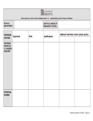 REDUNDANCY SELECTION (PART A):PROPOSED SELECTION CRITERIA Doc Template ...