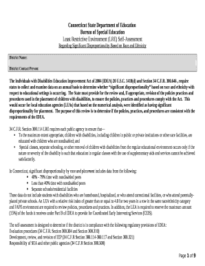 Least Restrictive Environment (LRE) Self-Assessment Doc Template ...