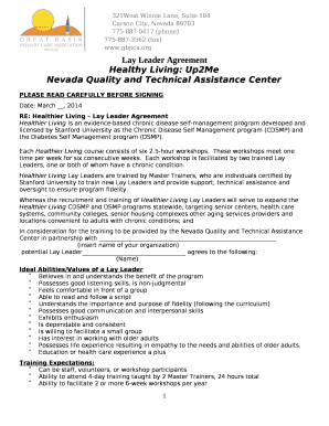 Lay Leader Agreement Doc Template | pdfFiller