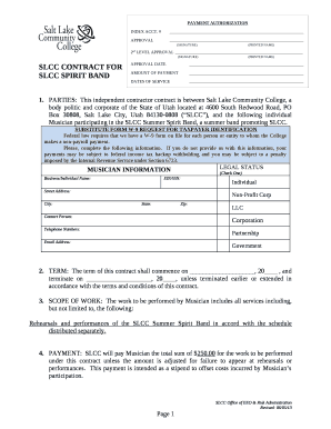 SLCC CONTRACT FOR Doc Template | pdfFiller