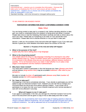 PARTICIPANT INATION SHEET & INED CONSENT Doc Template | pdfFiller