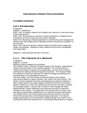 Cisco Discovery 4 Module 2 Picture Descriptions Doc Template | pdfFiller