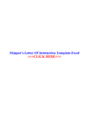 Fillable Online Shipper's Letter Of Instruction Template Fax Email ...
