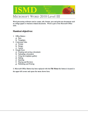 Fillable Online Word processing software used to create, edit, format ...