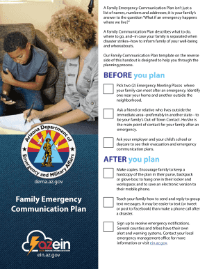Fillable Online A Family Emergency Communication Plan isnt just a Fax ...