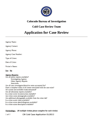 Cold Case Review Team Doc Template | pdfFiller