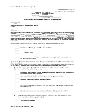 REQUEST/PETITION TO BE INCLUDED AS POTENTIAL ARB Doc Template | pdfFiller