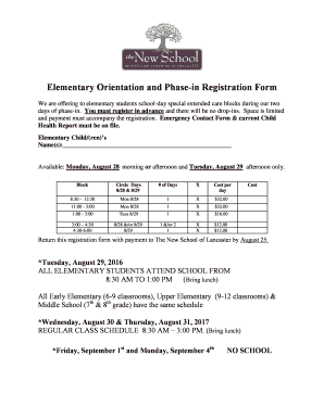 Fillable Online Elementary Orientation and Phase-in Registration Form ...