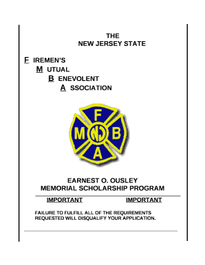 NEW JERSEY STATE FMBA SCHOLARSHIP PROGRAM Doc Template | pdfFiller