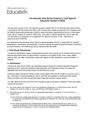 The Mounds View School Districts Total Special Doc Template | pdfFiller