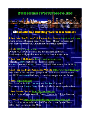 Fillable Online 40 Fantastic Free Marketing Tools For Your Business Fax ...