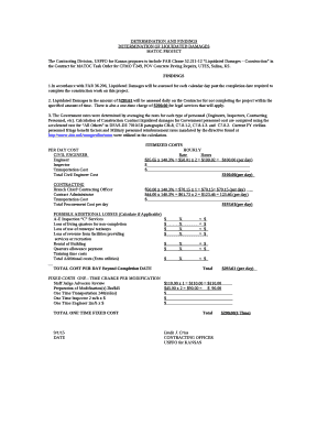 DETERMINATION OF LIQUIDATED DAMAGES Doc Template | pdfFiller