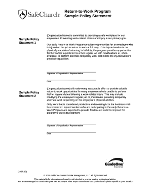 Sample Policy Statement 1 Doc Template | pdfFiller